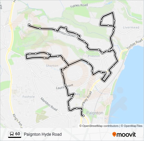60 Route: Schedules, Stops & Maps - Paignton Hyde Road (Updated)