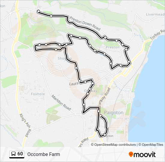 60 Route: Schedules, Stops & Maps - Occombe Farm (Updated)