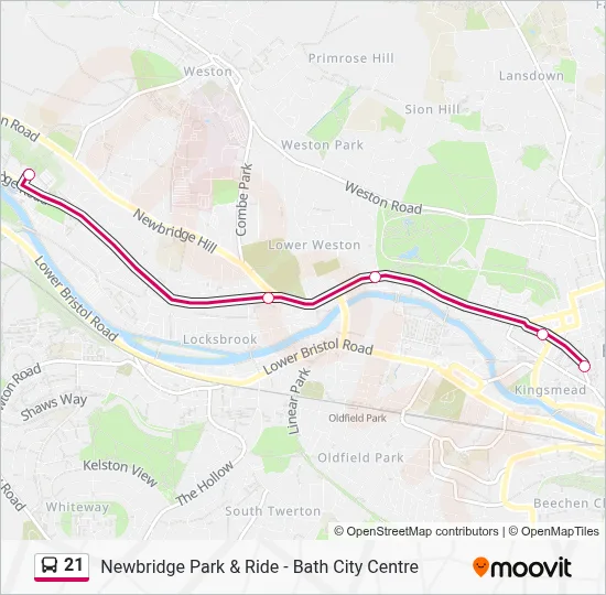 21 Route: Schedules, Stops & Maps - Newbridge Park & Ride (Updated)