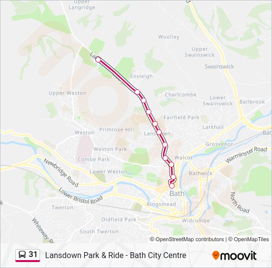 31 Route: Schedules, Stops & Maps - City Centre, Milsom Street (Updated)