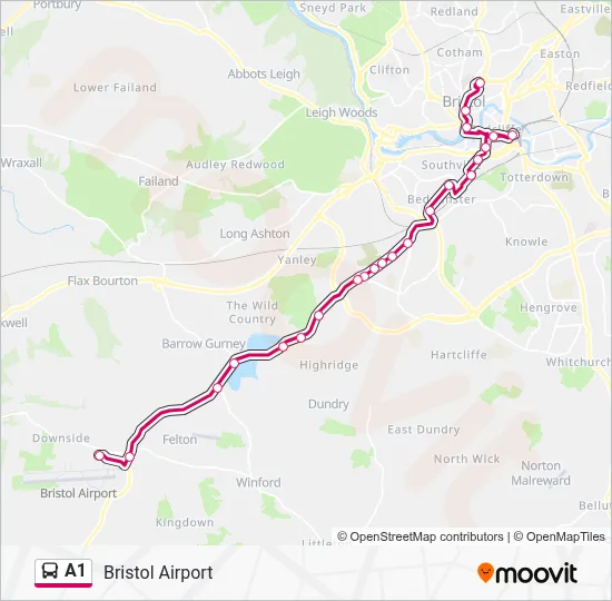 A1 Route: Schedules, Stops & Maps - Bristol Airport (Updated)