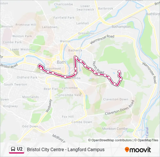 U2 Route: Schedules, Stops & Maps - University Of Bath (Updated)