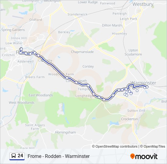 24 Route: Schedules, Stops & Maps - Warminster (Updated)