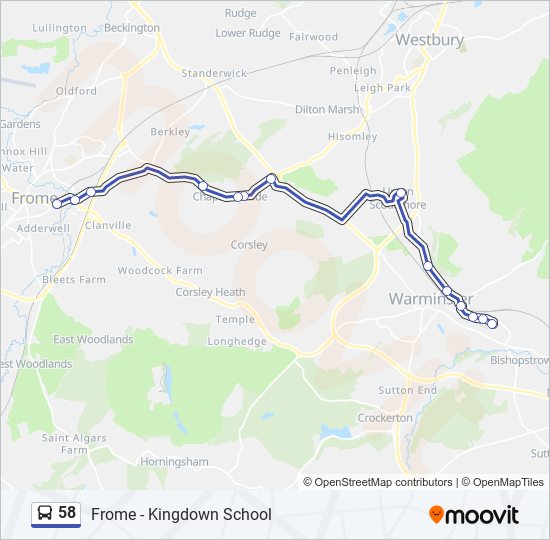 58 Route: Schedules, Stops & Maps - Frome (Updated)