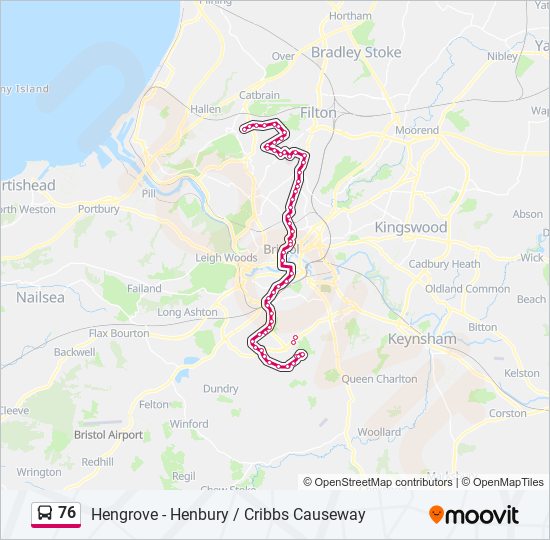 76 Route: Schedules, Stops & Maps - Henbury (Updated)
