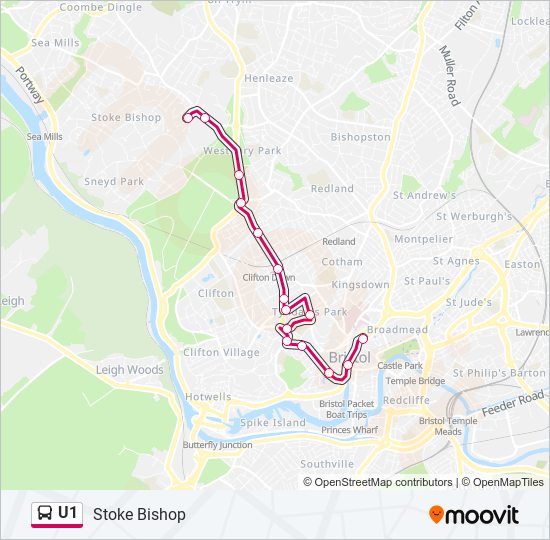 u1 Route: Schedules, Stops & Maps - Stoke Bishop (Updated)