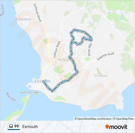 99 Route: Schedules, Stops & Maps - Exmouth (Updated)