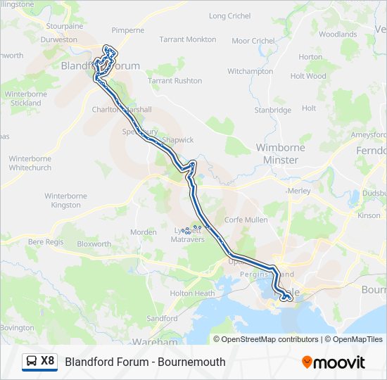 X8 Route: Schedules, Stops & Maps - Poole (Updated)