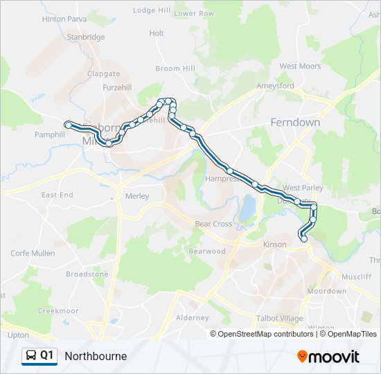 Q1 Route: Schedules, Stops & Maps - Northbourne (Updated)