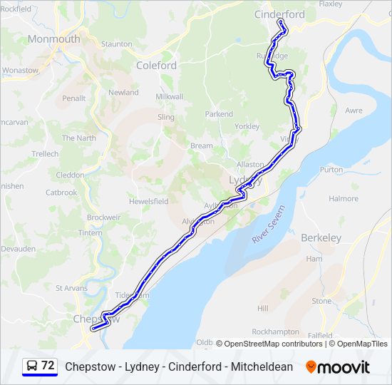 72 Route: Schedules, Stops & Maps - Cinderford (Updated)
