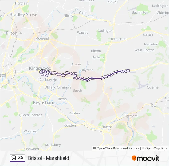 35 Route: Schedules, Stops & Maps - Kingswood (S Gloucs) (Updated)