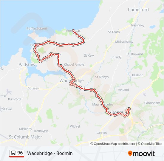 96 Route: Schedules, Stops & Maps - Port Isaac (Updated)