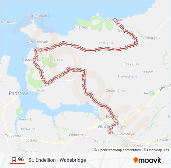 96 Route: Schedules, Stops & Maps - Port Isaac Pea POD (Updated)