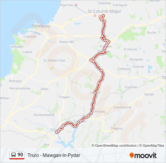 90 Route: Schedules, Stops & Maps - Bus Station (Updated)