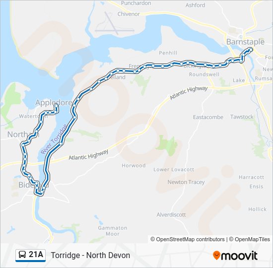 21A Route: Schedules, Stops & Maps - Barnstaple Bus Station (Updated)