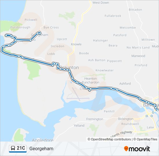 21c Route: Schedules, Stops & Maps - Georgeham (Updated)