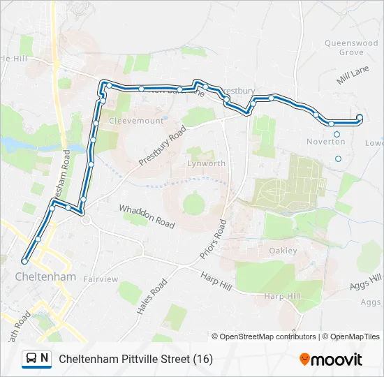 N Route: Schedules, Stops & Maps - Cheltenham Pittville Street (16 ...