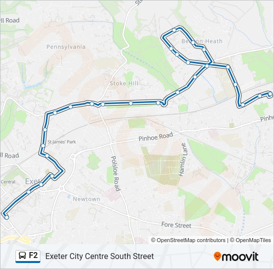 f2 Route: Schedules, Stops & Maps - Exeter City Centre South Street ...