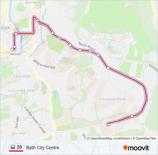 20 Route: Schedules, Stops & Maps - Bath City Centre (Updated)
