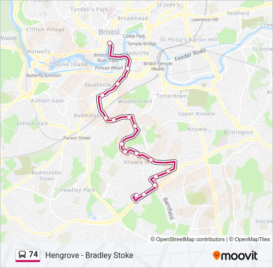 74 Route: Schedules, Stops & Maps - Bristol City Centre (Updated)