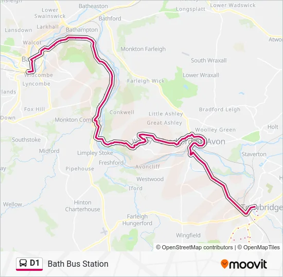 D1 Route: Schedules, Stops & Maps - Bath Bus Station (Updated)