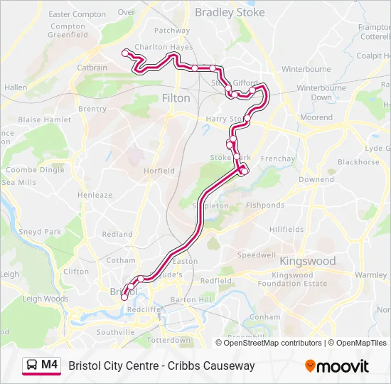 M4 Route: Schedules, Stops & Maps - Bristol City Centre, the Centre ...