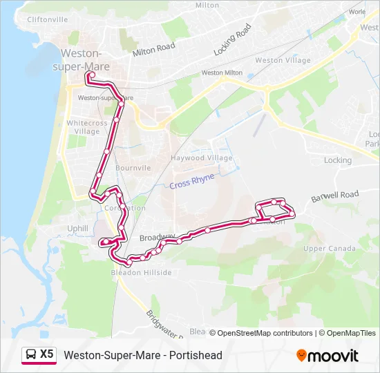 X5 Route: Schedules, Stops & Maps - Weston-Super-Mare Interchange (Updated)