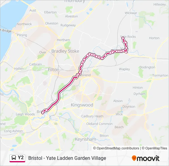Y2 Route: Schedules, Stops & Maps - Bristol City Centre, the Centre ...