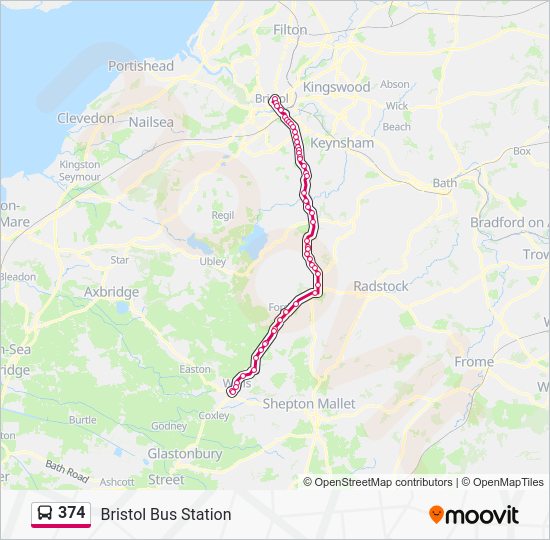 374 Route: Schedules, Stops & Maps - Bristol Bus Station (Updated)