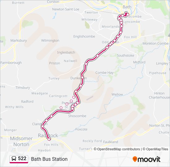 522 Route: Schedules, Stops & Maps - Bath Bus Station (Updated)