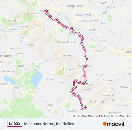 522 Route: Schedules, Stops & Maps - Midsomer Norton, the Hollies (Updated)