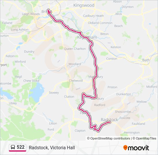 522 Route: Schedules, Stops & Maps - Radstock, Victoria Hall (Updated)
