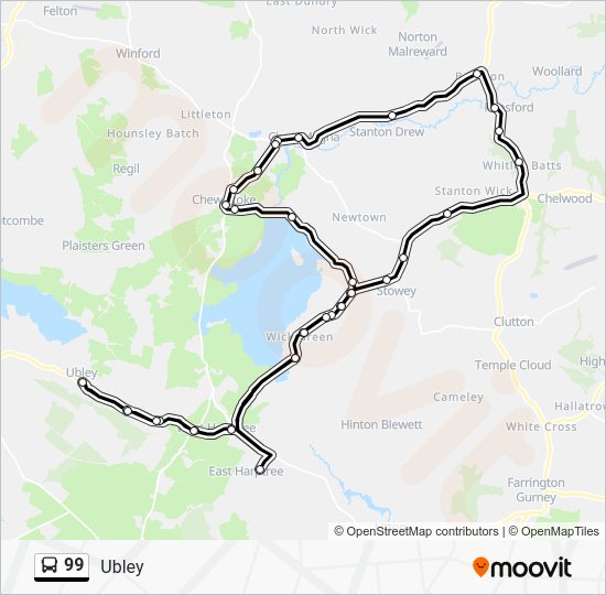 99 Route: Schedules, Stops & Maps - Ubley (Updated)