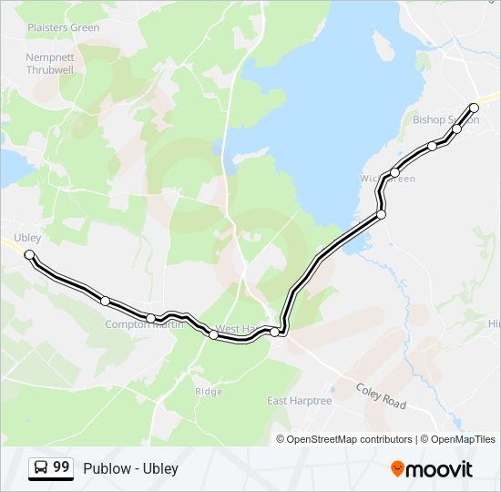 99 Route: Schedules, Stops & Maps - Ubley (Updated)