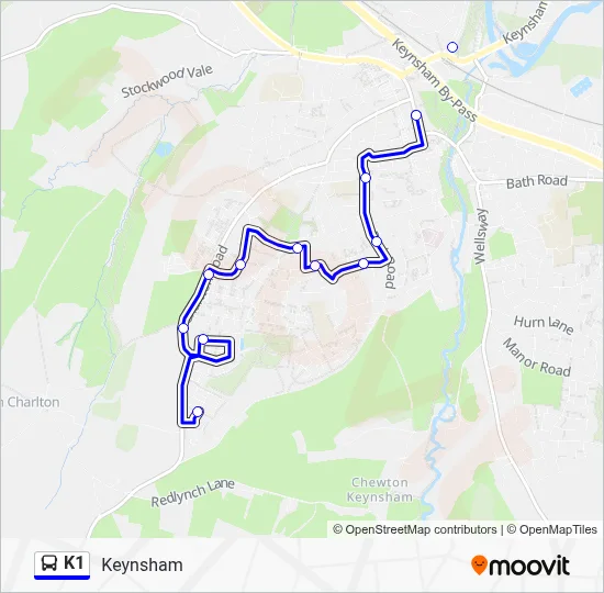 K1 Route: Schedules, Stops & Maps - Keynsham (Updated)