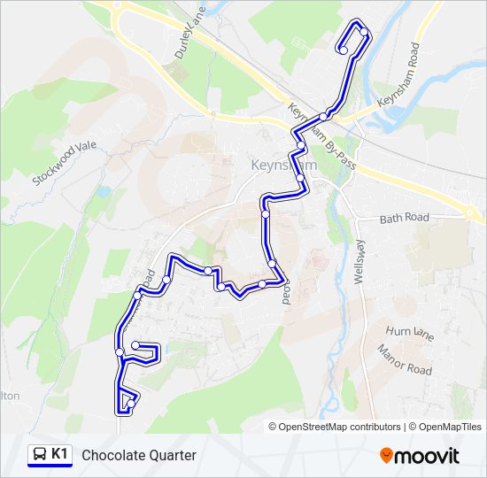 k1 Route: Schedules, Stops & Maps - Chocolate Quarter (Updated)