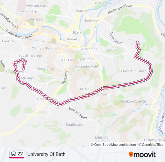 22 Route: Schedules, Stops & Maps - University Of Bath (Updated)