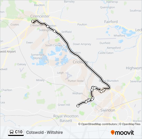 c10 Route: Schedules, Stops & Maps - Cirencester College Grounds (Updated)