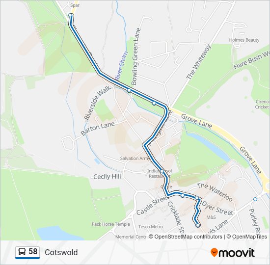 58 Route: Schedules, Stops & Maps - Stratton Old Meeting Hall (Updated)