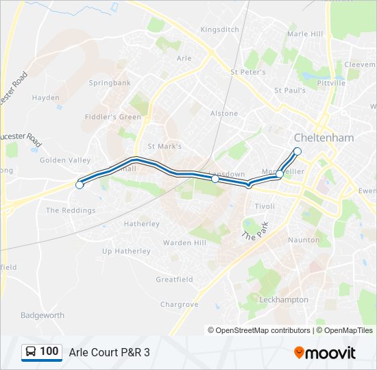 100 Route: Schedules, Stops & Maps - Arle Court P&R 3 (Updated)