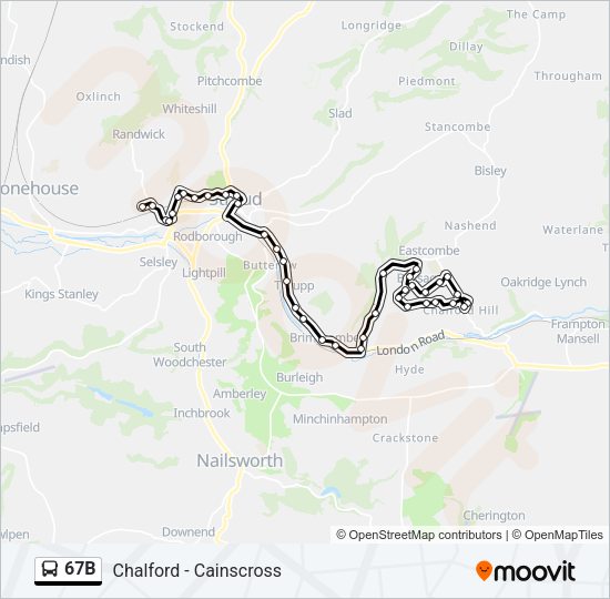 67B Route: Schedules, Stops & Maps - Cashes Green the Beagles (Updated)