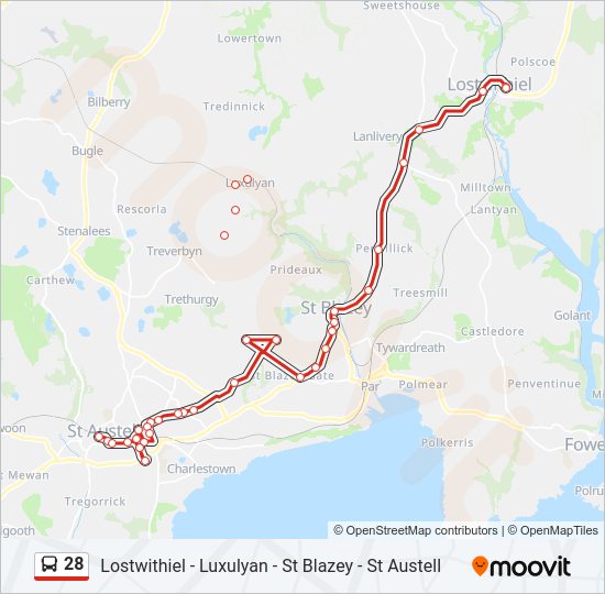 28 Route: Schedules, Stops & Maps - St Austell (Updated)