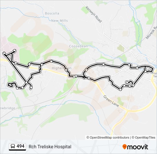 494 Route: Schedules, Stops & Maps - Rch Treliske Hospital (Updated)