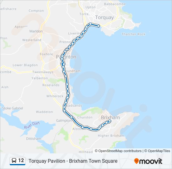 12 Route: Schedules, Stops & Maps - Torquay (Updated)