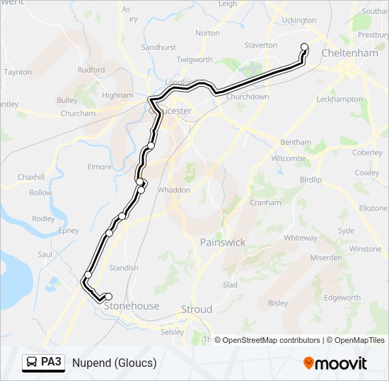 pa3 Route: Schedules, Stops & Maps - Nupend (Gloucs) (Updated)
