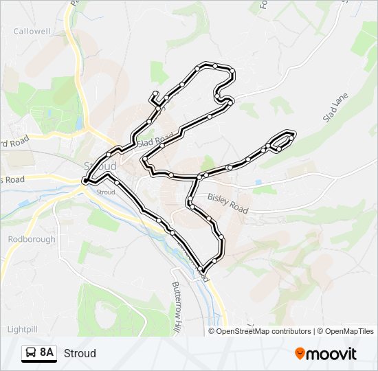 8a Route: Schedules, Stops & Maps - Stroud (Updated)