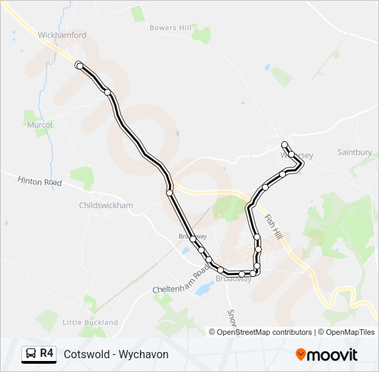 r4 Route: Schedules, Stops & Maps - Twyford (Updated)