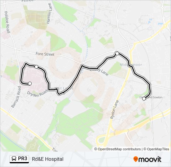 pr3 Route: Schedules, Stops & Maps - Rd&E Hospital (Updated)