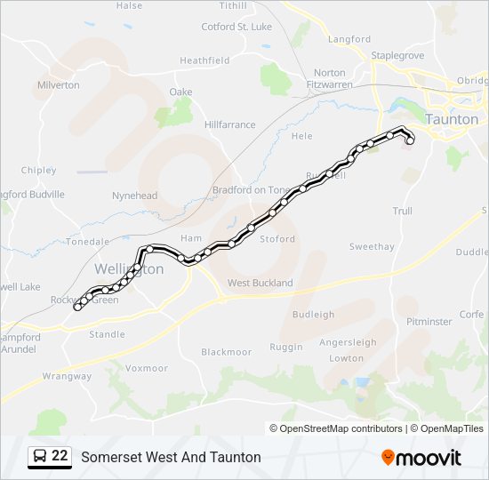 22 Route: Schedules, Stops & Maps - Musgrove Park Hospi (Updated)