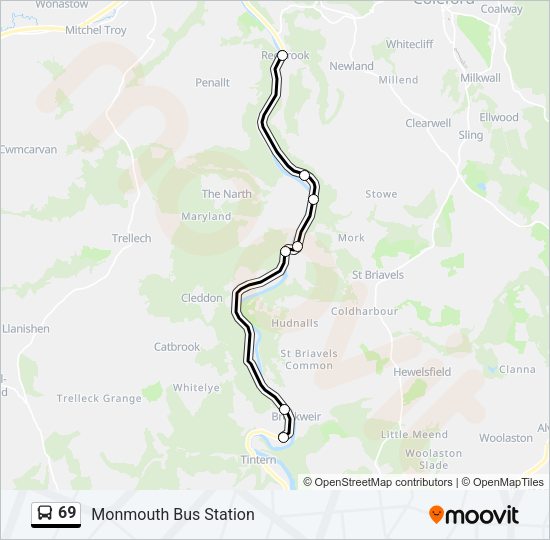 69 Route: Schedules, Stops & Maps - Monmouth Bus Station (Updated)